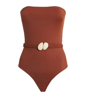 Johanna Ortiz Classic Belted Swimsuit - Orange