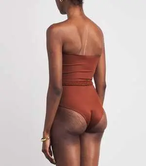 Johanna Ortiz Classic Belted One-piece Swimsuit - Orange