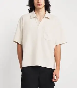 FRAME Textured Polo Shirt - Ivory