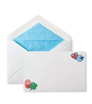 Smythson Box Of 10 Animated Sticker Cards And Envelopes - White