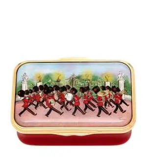 Halcyon Days Enamel Marching Down The Mall Box - White