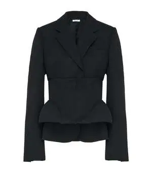 Alexander McQueen Wool Corset Blazer - Black
