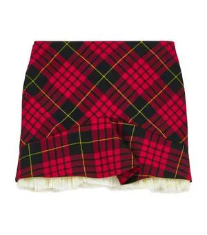 Alexander McQueen Tartan Mini Skirt - Burgundy