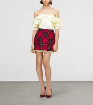Alexander McQueen Tartan Mini Skirt - Burgundy
