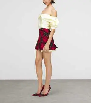 Alexander McQueen Tartan Mini Skirt - Burgundy