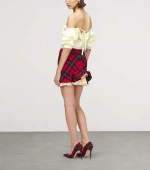 Alexander McQueen Tartan Mini Skirt - Burgundy