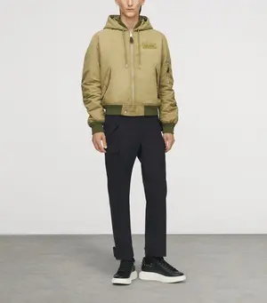 Alexander McQueen Logo Appliqué Bomber Jacket