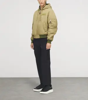 Alexander McQueen Logo Appliqué Bomber Jacket