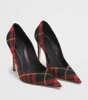 Alexander McQueen Cotton Tartan Skull Pumps