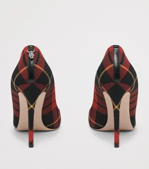 Alexander McQueen Cotton Tartan Skull Pumps