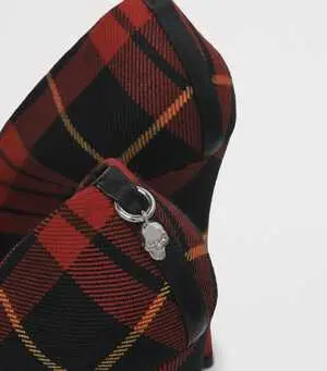 Alexander McQueen Cotton Tartan Skull Pumps
