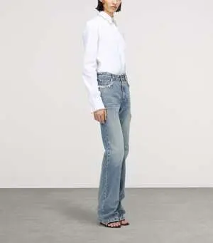 Alexander McQueen Embellished Straight Leg Jeans