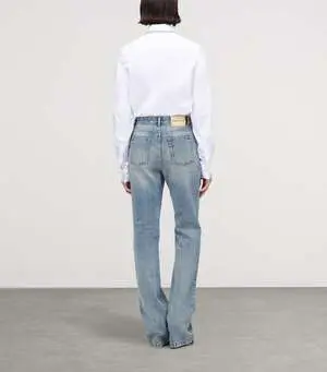 Alexander McQueen Embellished Straight Leg Jeans