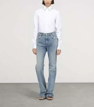 Alexander McQueen Embellished Straight Leg Jeans