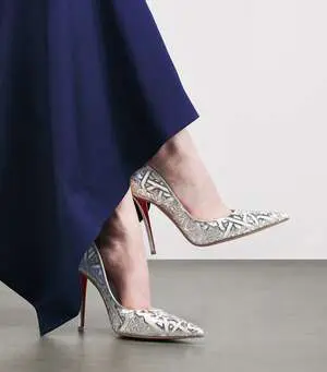 CHRISTIAN LOUBOUTIN Miss Z Carouba 100 Leather Pumps