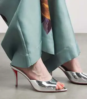 CHRISTIAN LOUBOUTIN Miss Z Mules - Silver
