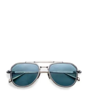 JACQUES MARIE MAGE Titanium Sun Blue Star Sunglasses - Black
