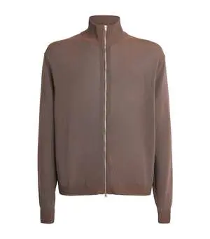 Our Legacy Cotton-blend Float Funnel Zip-up Sweatshirt - Brown