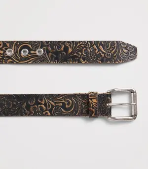 Our Legacy Leather Engraved Paisley Belt