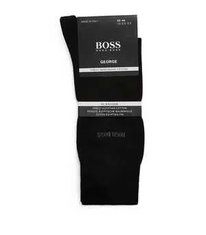 BOSS George Flat Knit Socks - Black