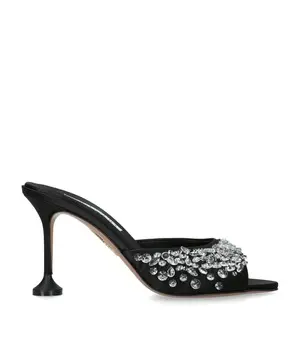 AQUAZZURA Embellished Bisous Mules 85 - Black