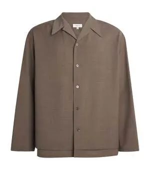 LE17SEPTEMBRE Camp Collar Oversized Shirt - Brown