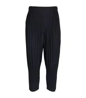 Issey Miyake Pleated Tapered Trousers - Navy
