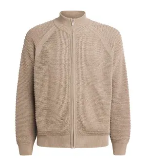 LE17SEPTEMBRE Open-knit Zip-up Cardigan - Beige