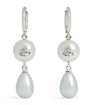 VIVIENNE WESTWOOD Faux Pearl Martha Drop Earrings - Silver