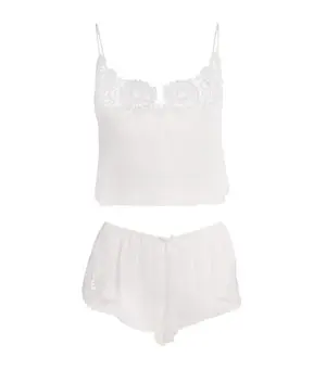 SKIMS Silk Romance Cami Top And Shorts Set - Ivory