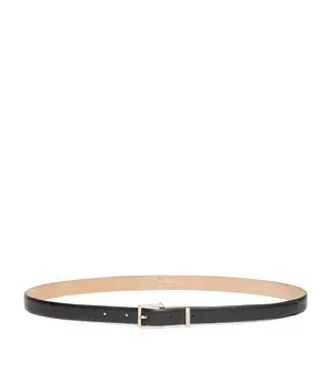 Max Mara Leather Slim Belt - Black