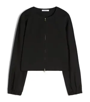 Max Mara Jersey Zip-up Jacket - Black