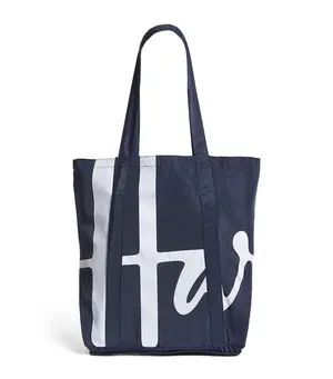 Harrods Logo Pocket Shopper Bag - Navy