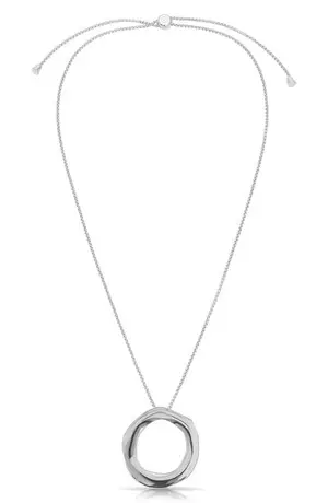 Ettika Open Circle Pendant Necklace - Silver