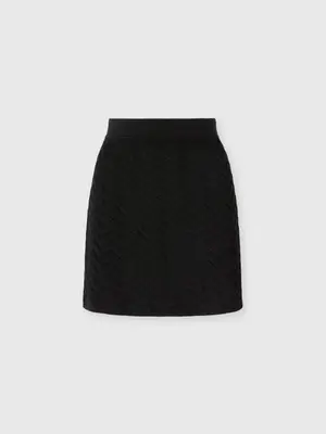 Missoni Stretch Mini Skirt In Cotton And Viscose Chevron - Black