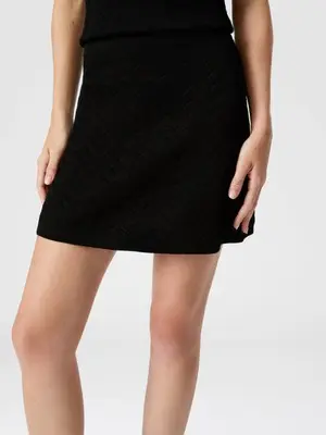 Missoni Stretch Mini Skirt In Cotton And Viscose Chevron - Black