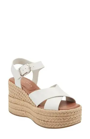 Marc Fisher Pasion Espadrille Platform Wedge Sandal - Ivory