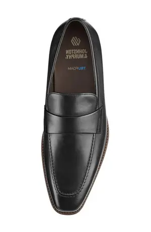 Johnston & Murphy Floyd Penny Loafer - Black Full Grain