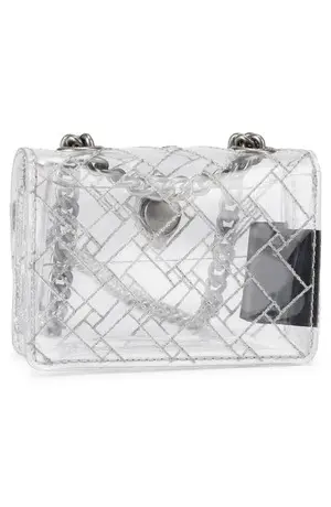 Kurt Geiger Micro Kensington Vinyl Crossbody Bag - Clear/silver