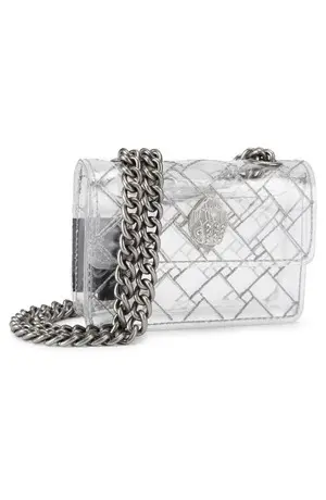 Kurt Geiger Micro Kensington Vinyl Crossbody Bag - Clear/silver