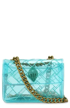 Kurt Geiger Micro Kensington Vinyl Crossbody Bag - Turquoise