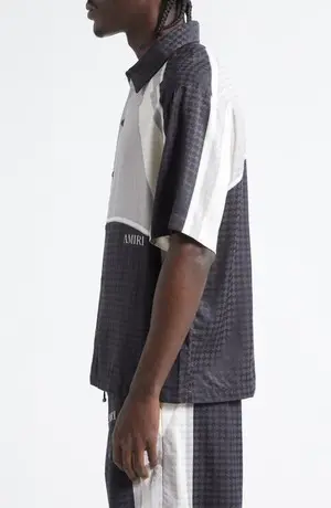 Amiri Ma Quad Panel Ovesize Satin Button-up Shirt - Black