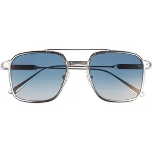 CARTIER 54mm Rectangular Gradient Sunglasses - Silver