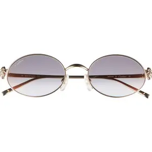 CARTIER 52mm Oval Gradient Sunglasses - Gold/grey Lens
