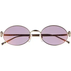 CARTIER 52mm Oval Gradient Sunglasses - Gold/violent Lens