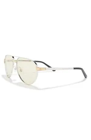 Cartier 59mm Aviator Reading Glasses - Silver