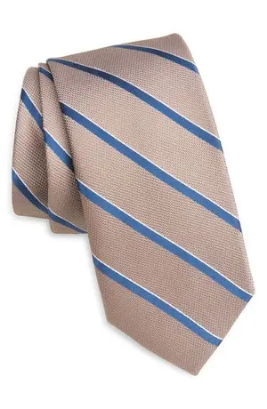 Nordstrom Laren Stripe Silk Tie Blue