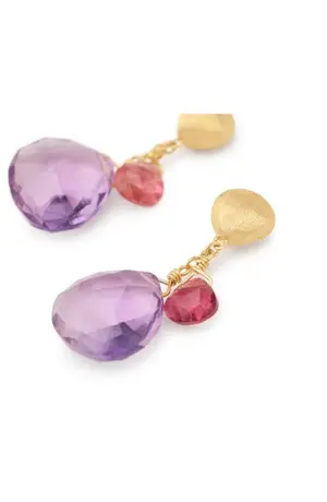 Marco Bicego Paradise Amethyst, Tourmaline And Rhodolite Drop Earrings - 18k Gold