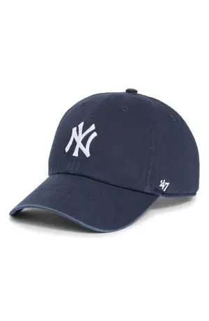 SPORTY & RICH Yankees Serif Baseball Cap - Dark Navy