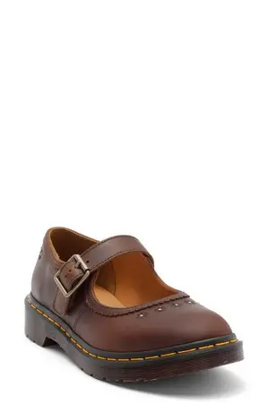 Dr. Martens Flower Mary Jane Flat - Dark Brown